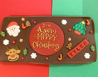 Christmas Chocolate Slab - Etsy UK