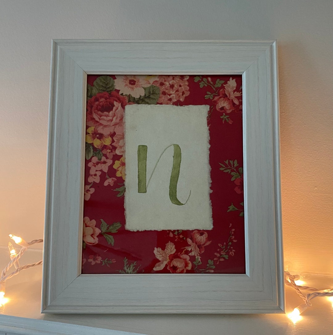 Initial Art Custom Lettering PHYSICAL FRAMED ARTWORK - Etsy