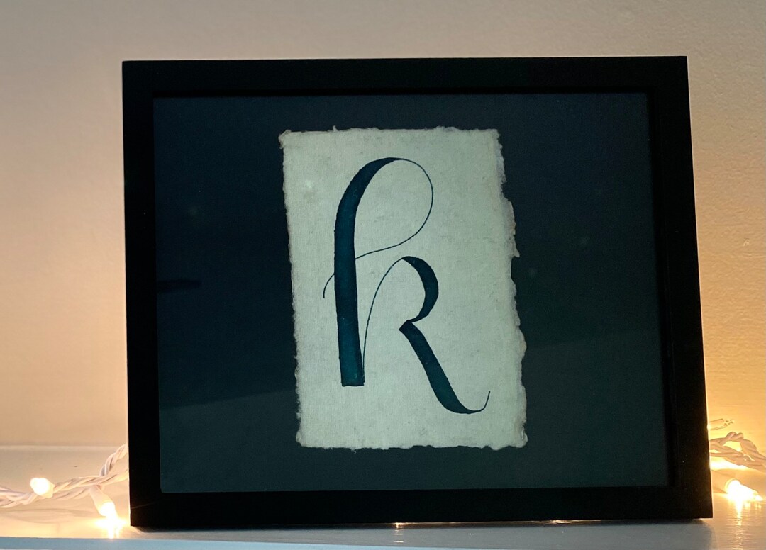 Initial Art ~ Custom Lettering ~ PHYSICAL FRAMED ARTWORK ~ 4x6” Aged ...