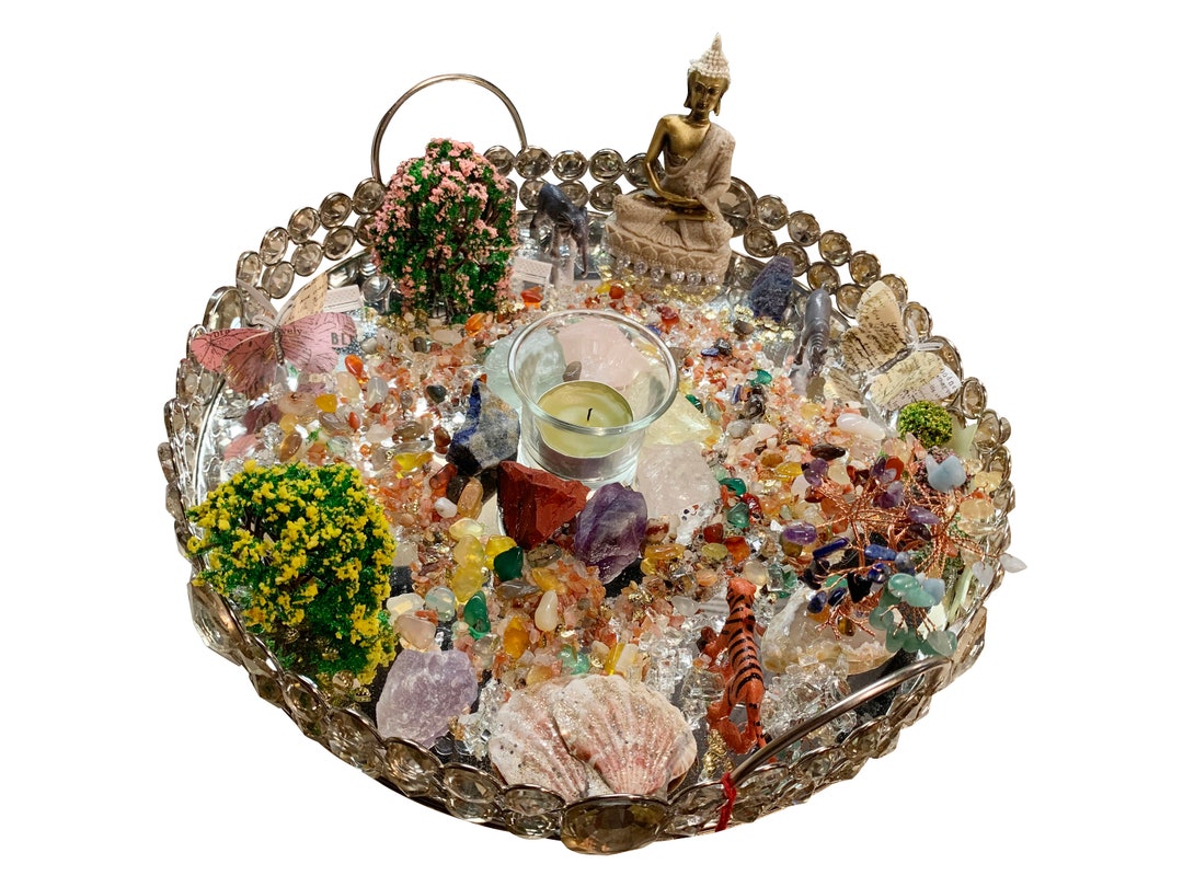 7 Chakra Gemstone Rotating Tray, Healing Crystals Trays, Positive ...