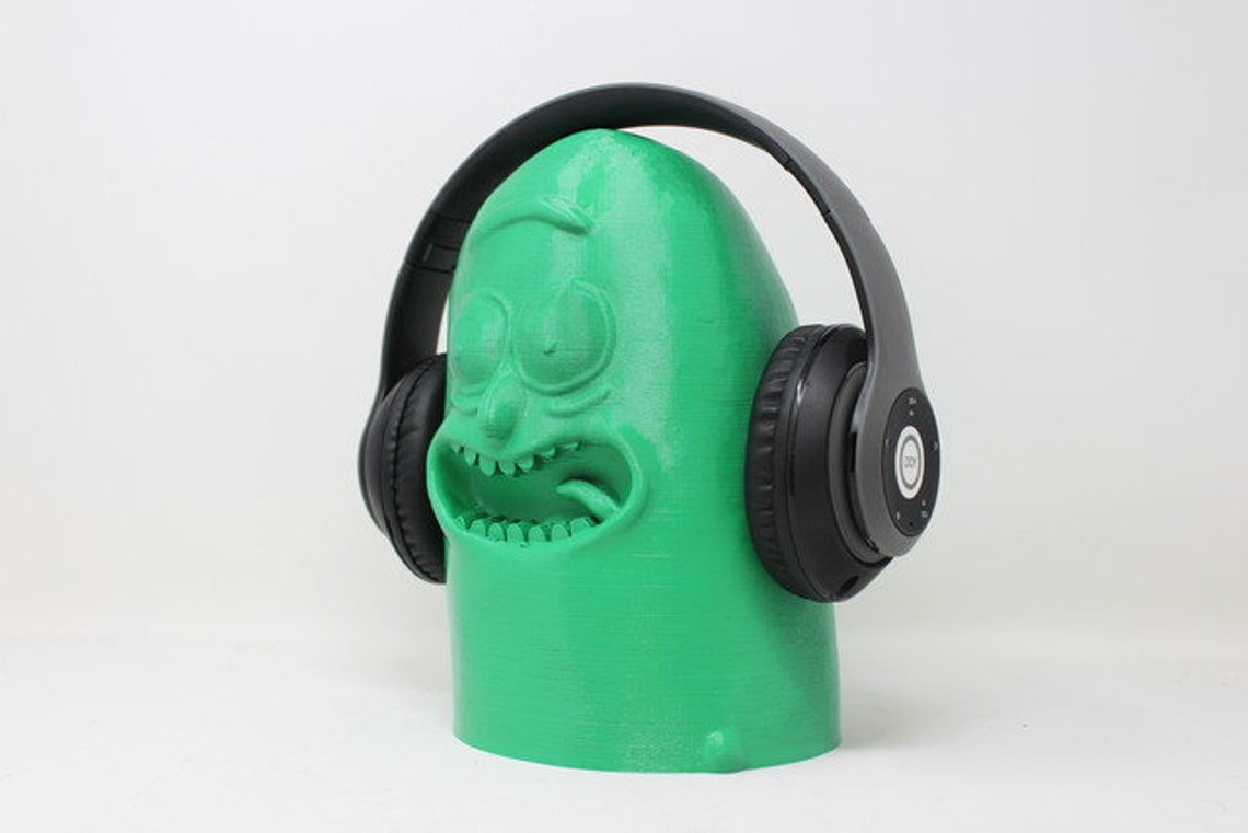 Pickle Rick Headphone Stand Headphone Holder Gaming Room - Etsy