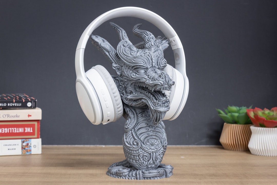 Ornate Dragon Headphone Stand | Dragon Headset Stand | Dragon Gift for ...
