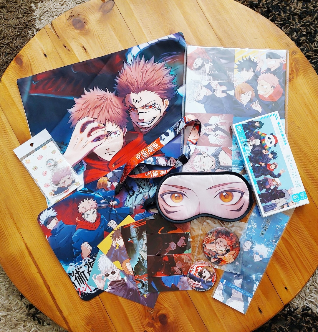 Rare Jujutsu Kaisen Anime Bundle | Pillow Case, Sleep Mask, Bookmark ...