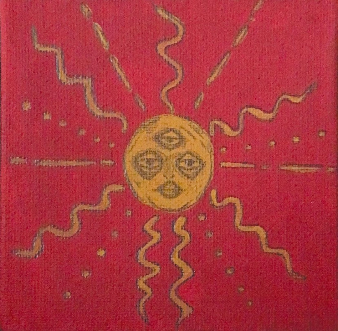 Small Third Eye Sun Canvas Painting - Etsy