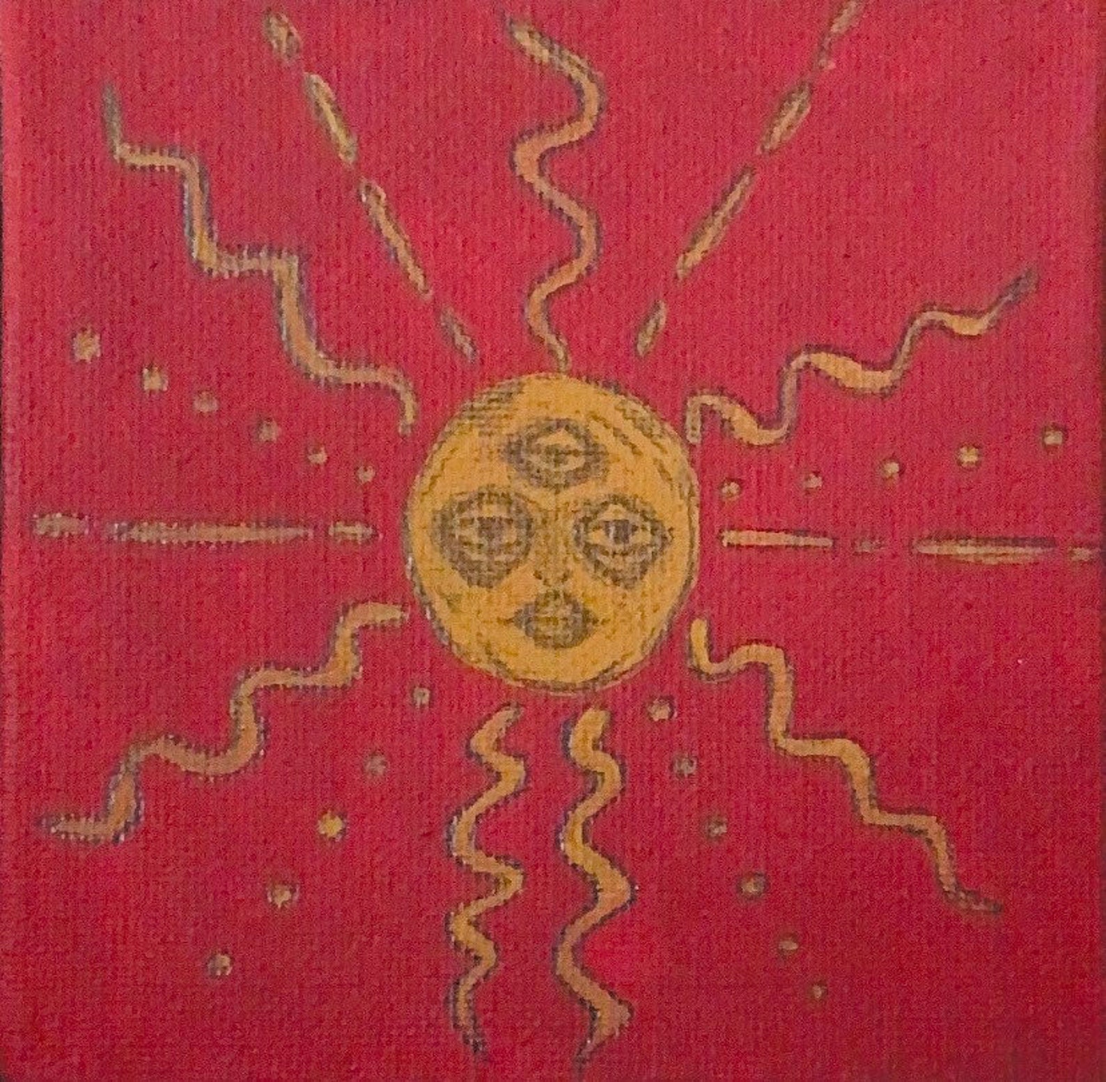Small Third Eye Sun Canvas Painting - Etsy
