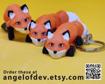 Kawaii Baby Fox Flexi Keychain 3D Toy STL File for Printing,printable ...
