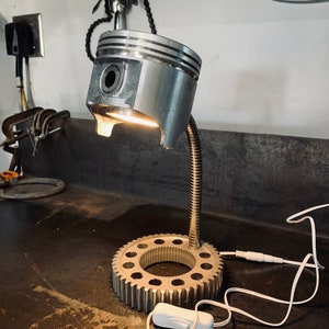 Piston & Gear Desk Lamp - Etsy