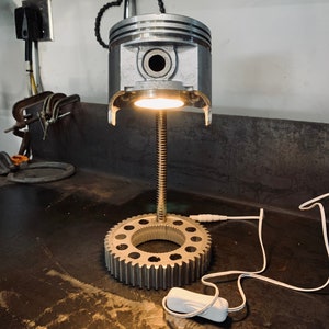 Piston & Gear Desk Lamp - Etsy