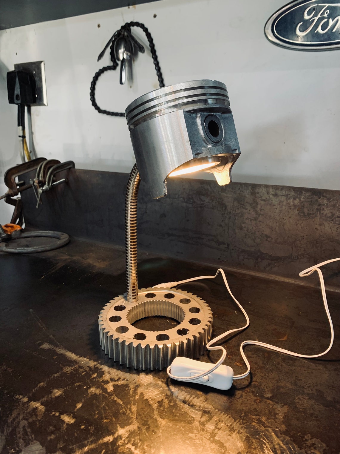 Piston & Gear Desk Lamp - Etsy