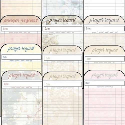 Printable Prayer Request Journal Cards Junk Journal Prayer - Etsy