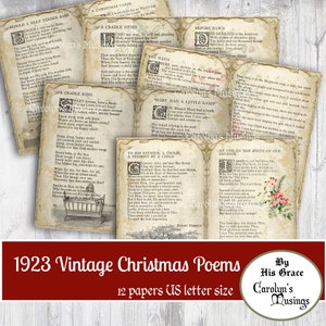 Junk Journal, Vintage Christmas, 1923, Christian Christmas, Poems ...