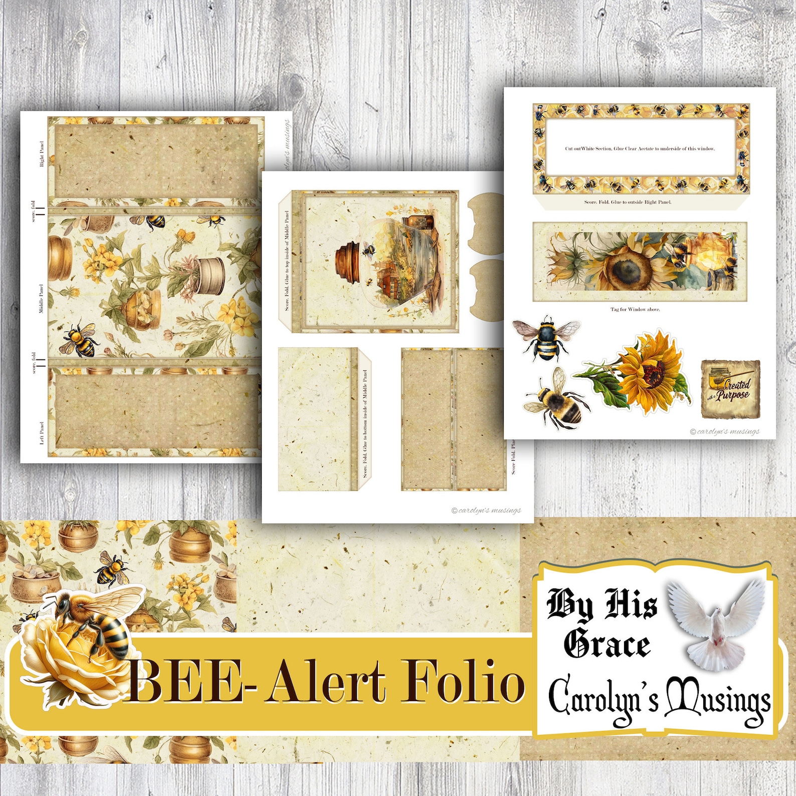 Christian Junk Journal Folio: Bee-alert Faith Ephemera (digital ...