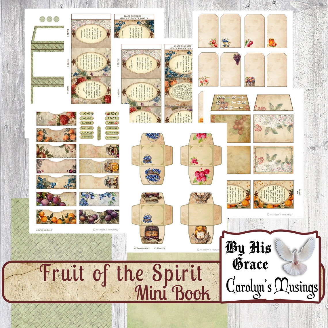 Fruit of the Spirit Mini Journal Book: KJV/NIV Verses (printable) - Etsy