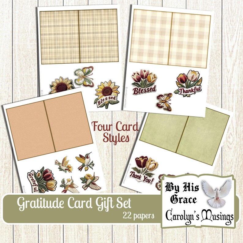Gratitude Cards Printable Gift Set: KJV/NIV Bible Verses (PDF) - Etsy