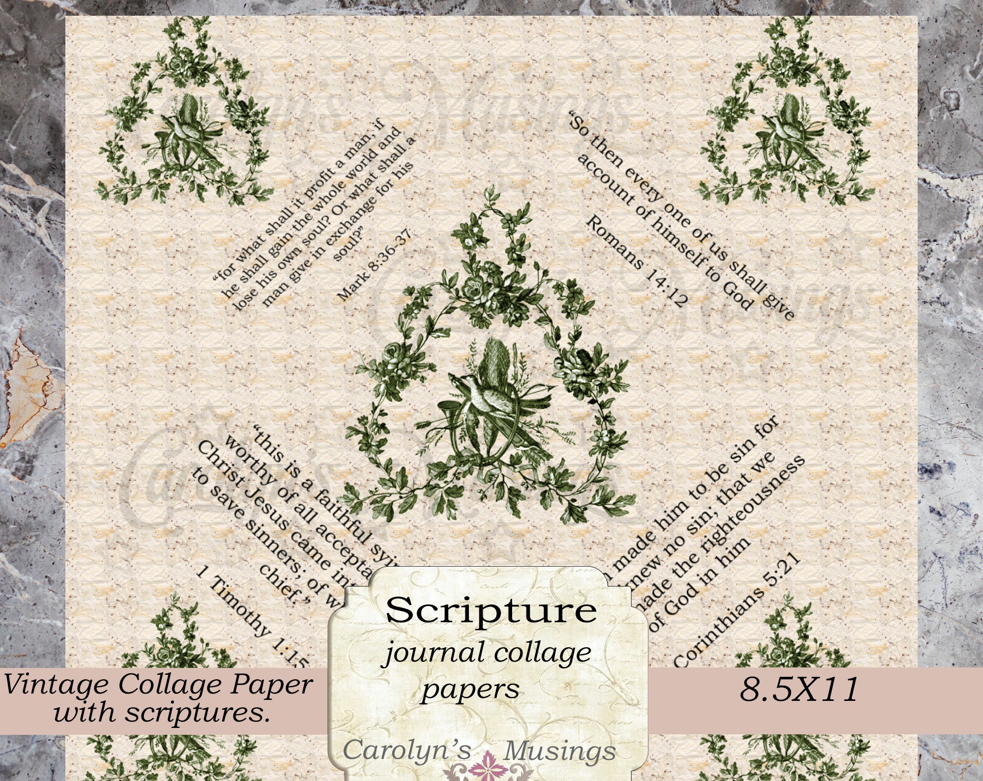 Prayer Journal Kit Scripture Verse Collage Background 2 Junk - Etsy
