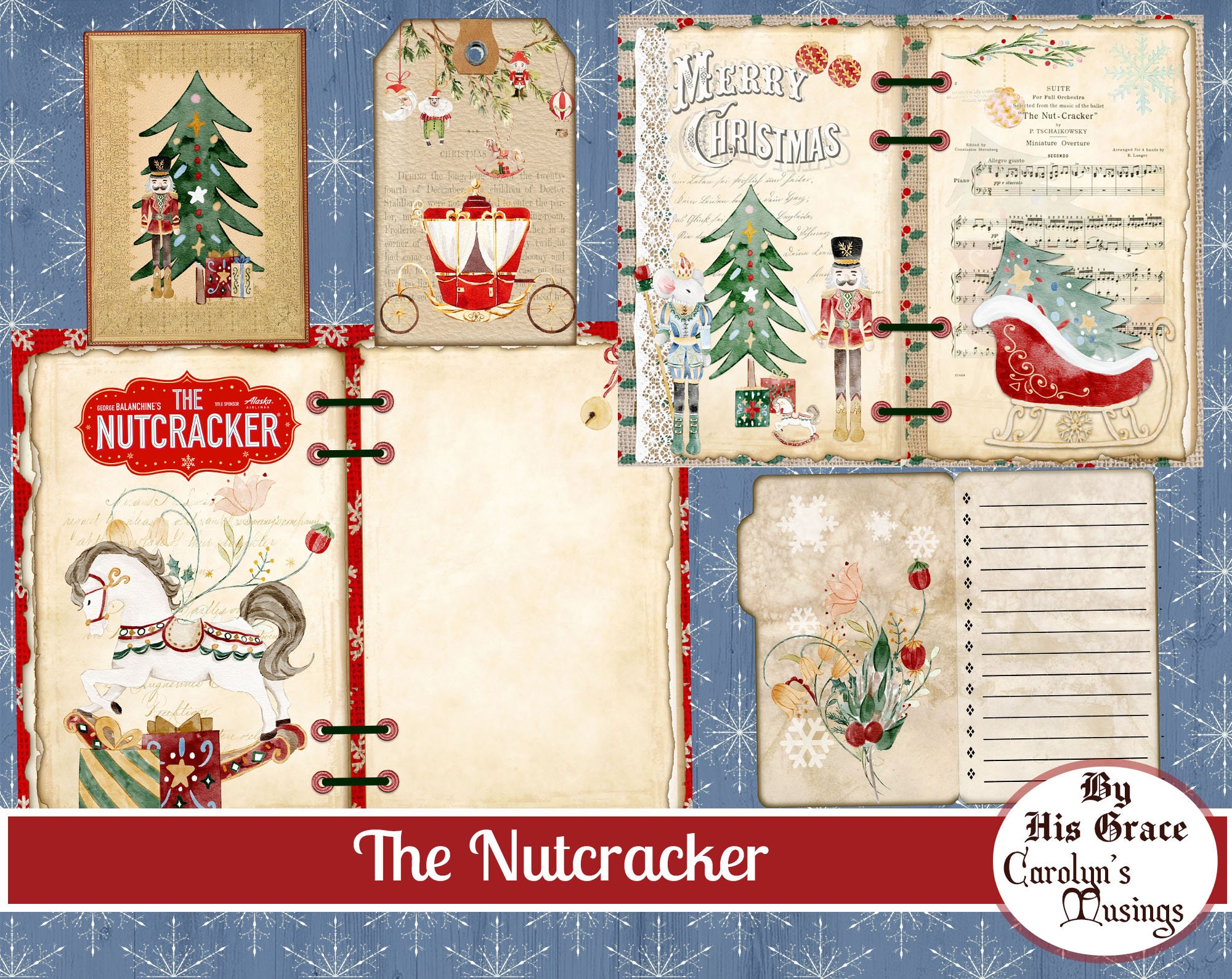 Vintage Christmas Junk Journal the Nutcracker Collage - Etsy