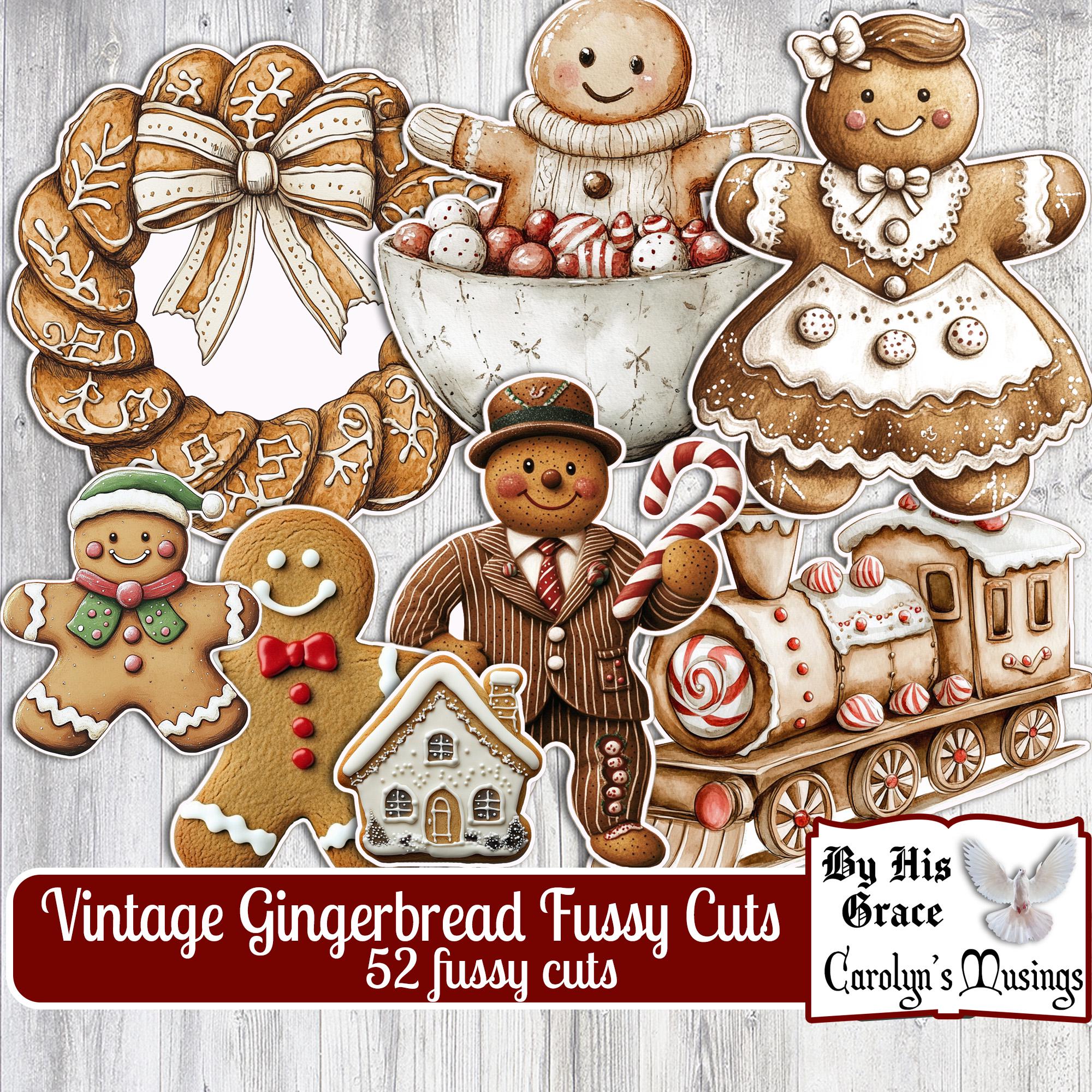 Vintage Christmas Gingerbread Fussy Cuts: Scrapbooking Ephemera ...