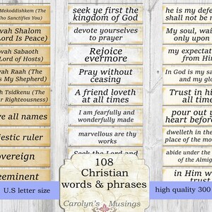 Christian Words & Phrases Ephemera, Printable Prayer Journal (digital ...