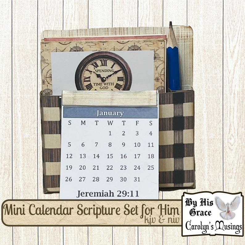 2026 Memory Verse Mini Calendar Gift Set for Him (digital Download) - Etsy