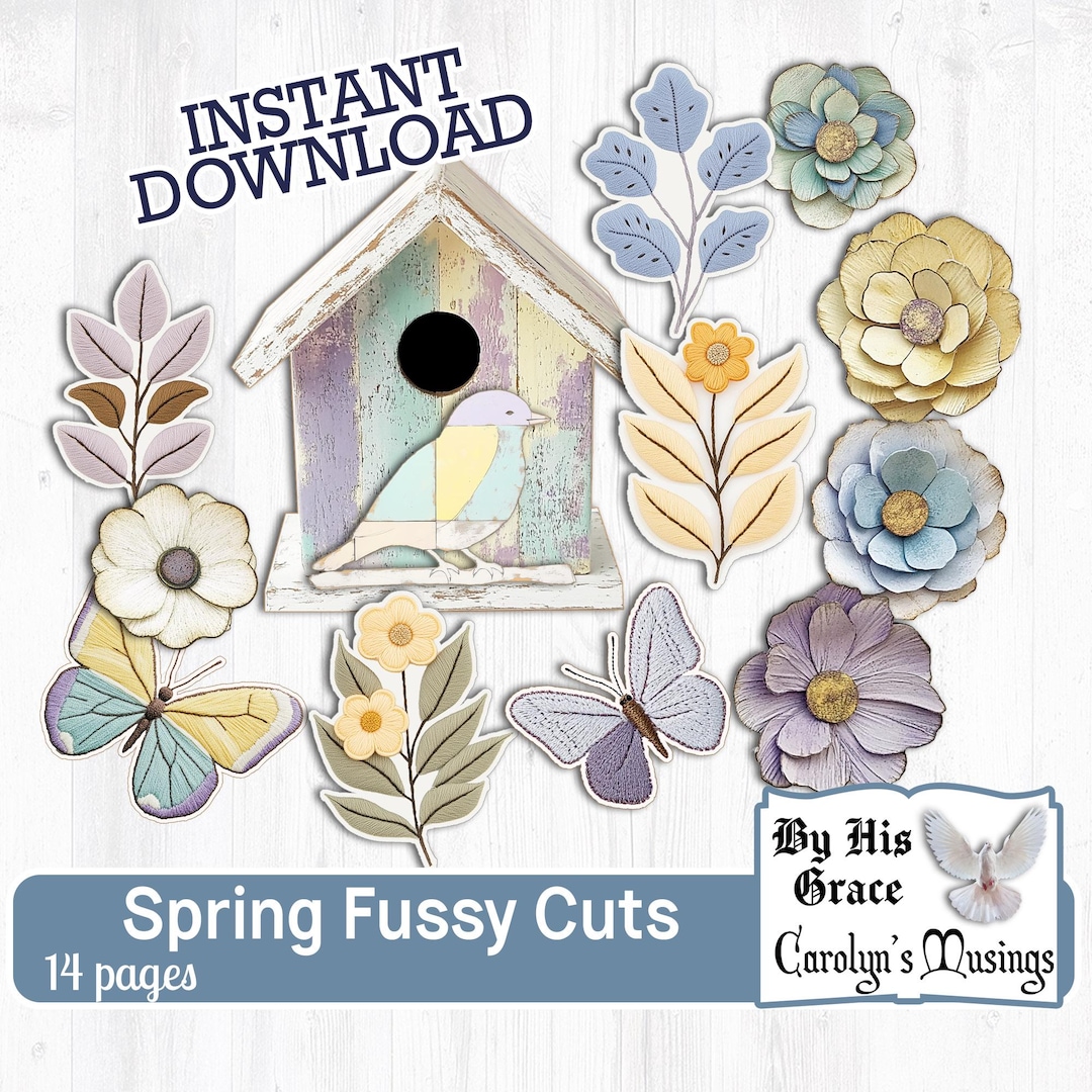 Spring Shabby Chic Clipart: Junk Journal Ephemera (digital Download) - Etsy