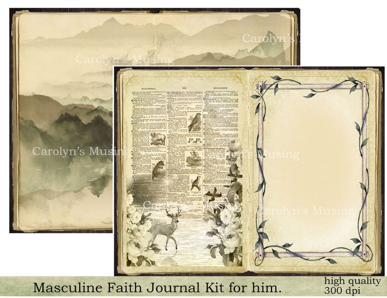 Printable Masculine Faith Journal Kit Christian Junk Journal - Etsy
