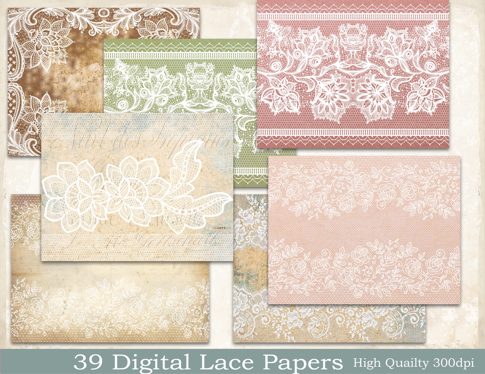 Vintage Lace Digital Paper, Junk Journal Kit (digital Download) - Etsy