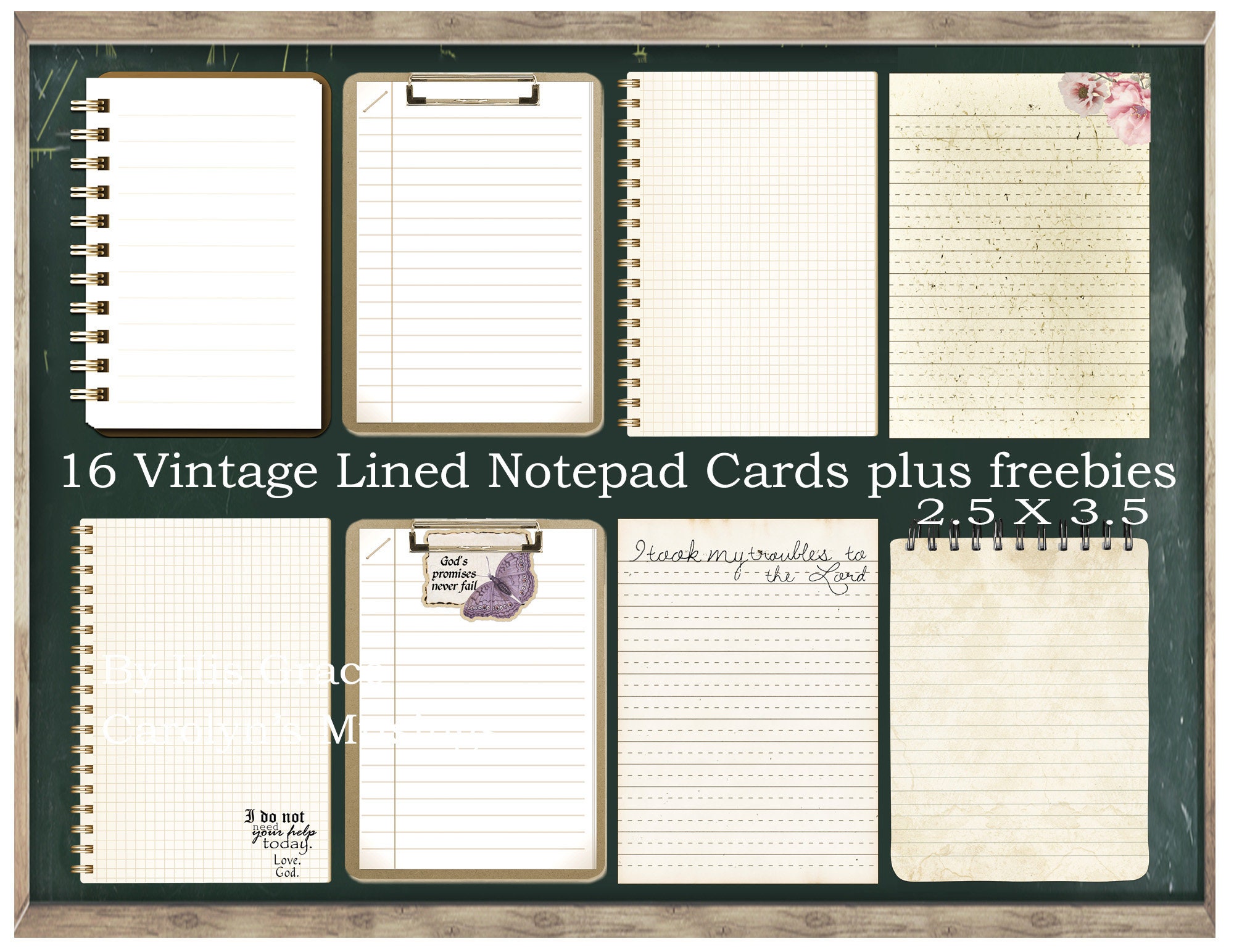 Vintage Lined Notepad Cards Printable Junk Journal Ephemera - Etsy