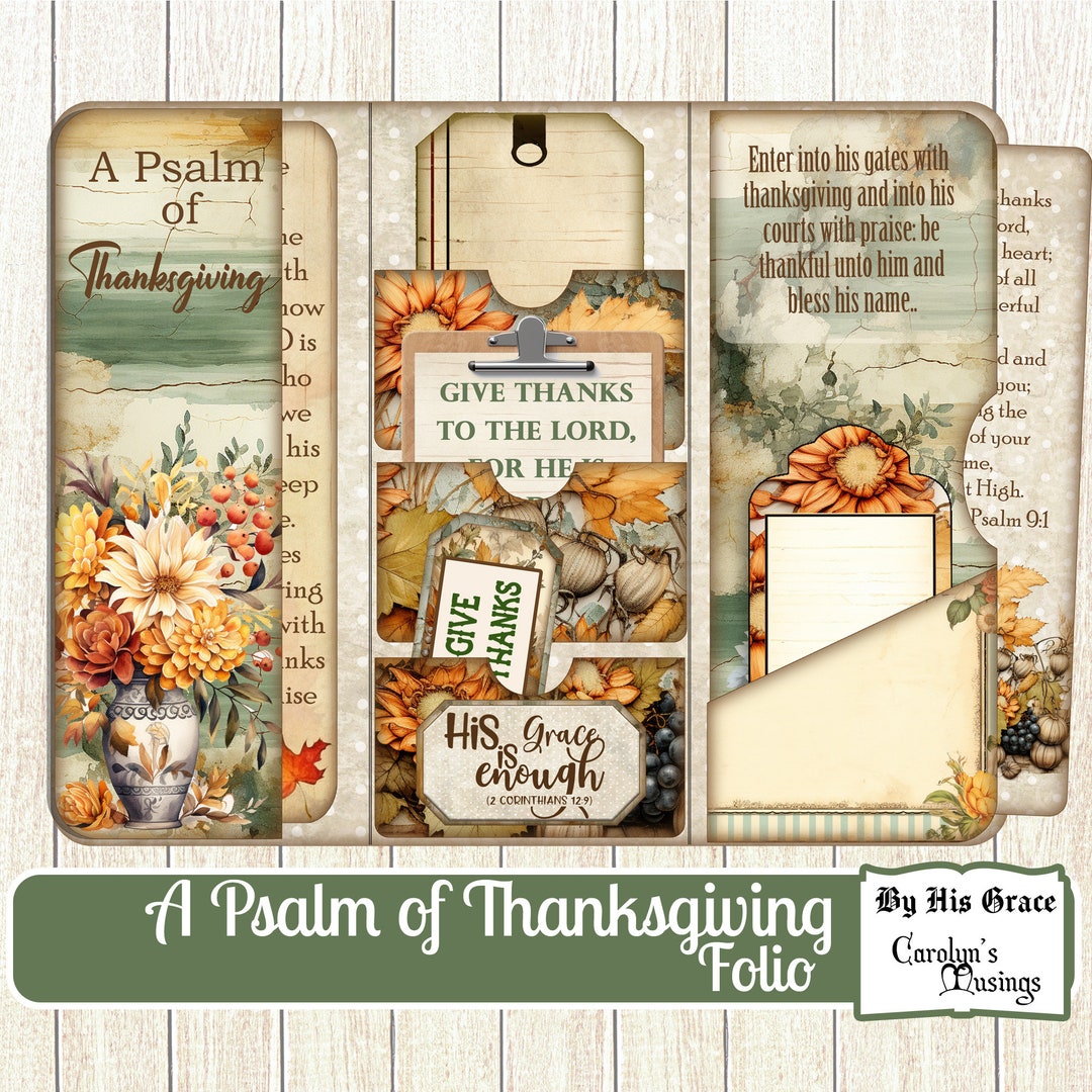 A Psalm of Thanksgiving Junk Journal Folio: Autumn Gratitude (digital ...