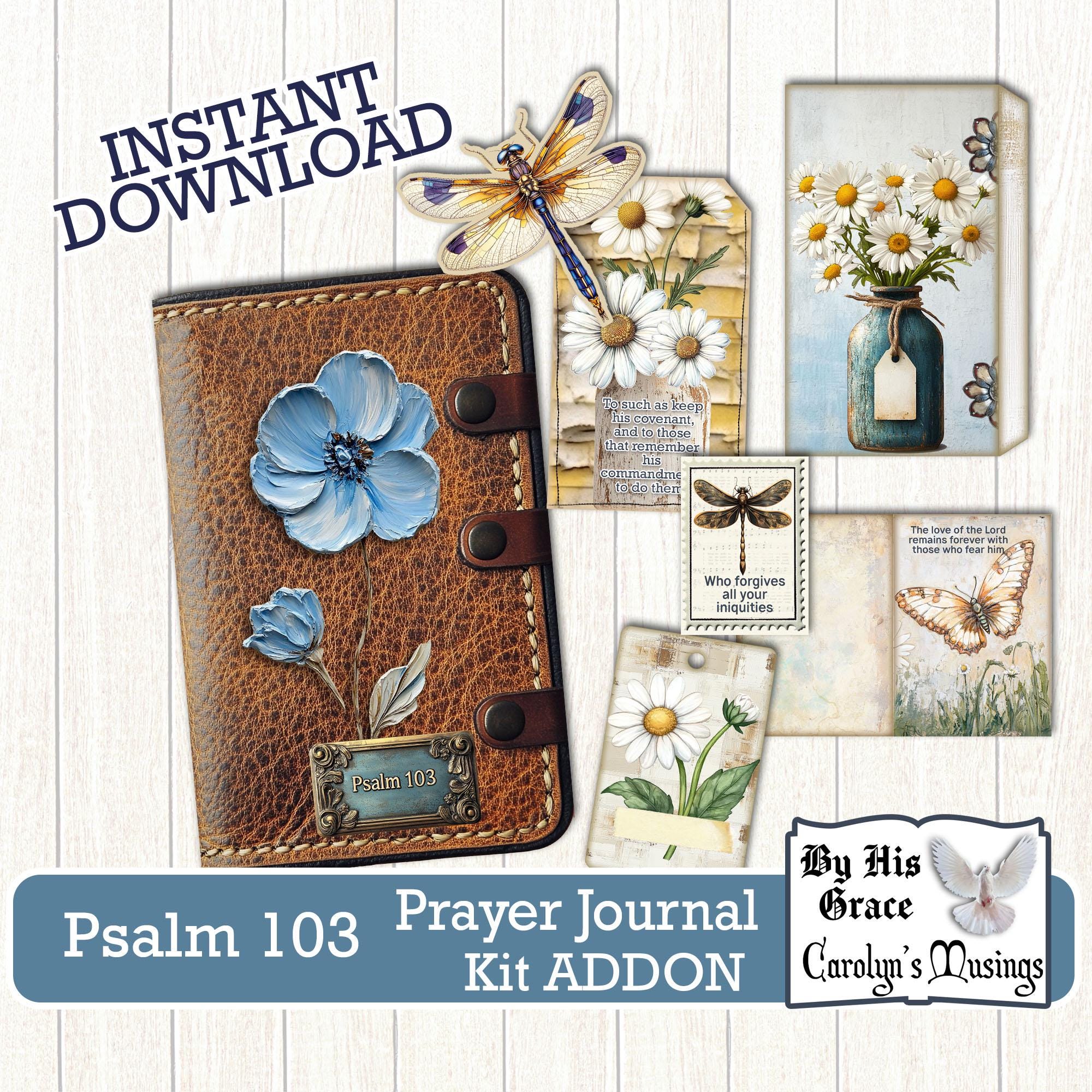 Christian Junk Journal Kit: Vintage Daisy Ephemera, Psalm 103 Addon ...