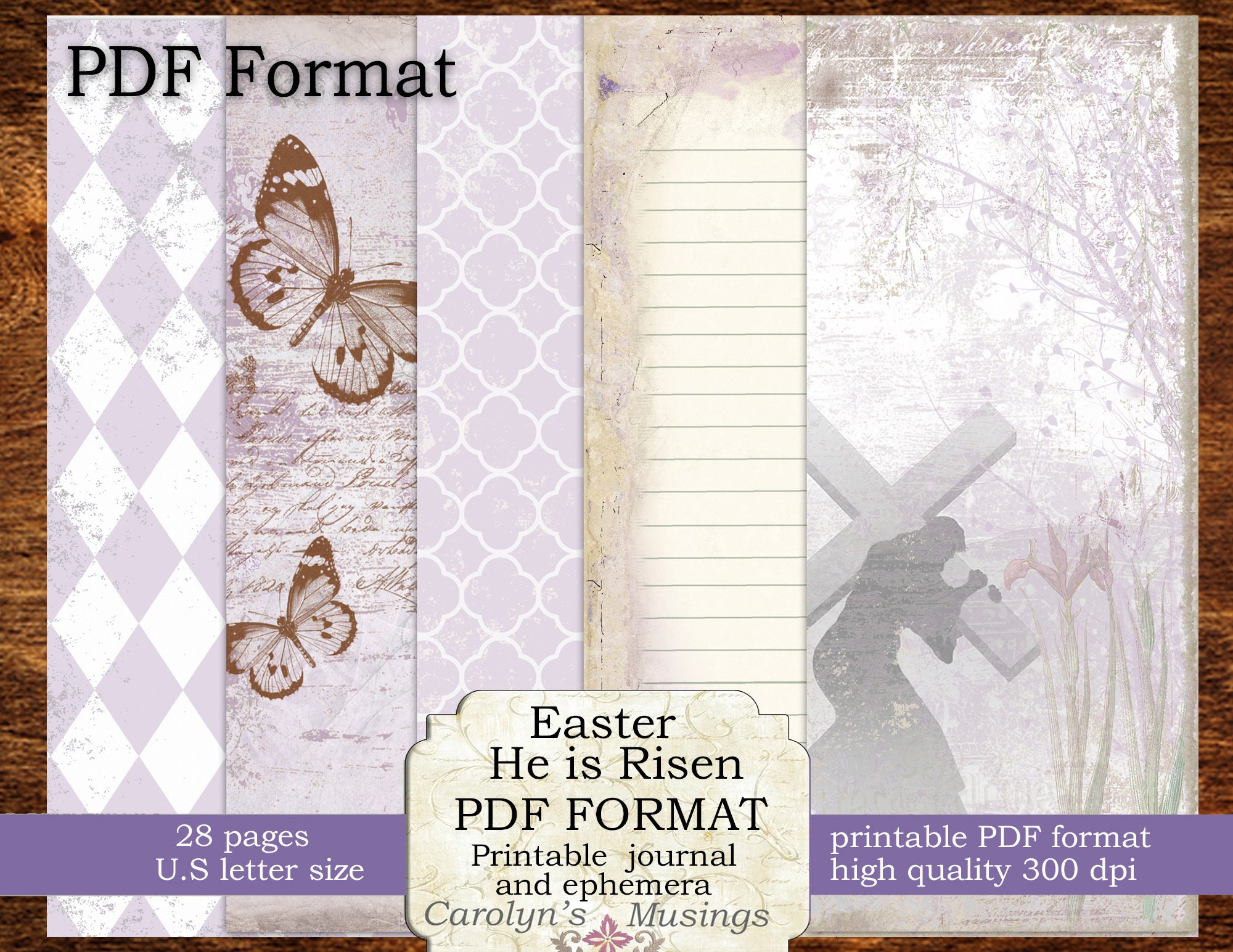 Printable Christian Journal Pages PDF Format He is Risen - Etsy