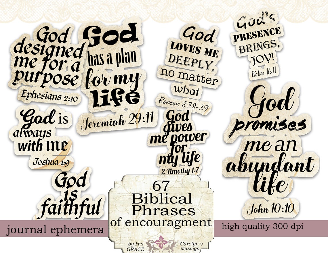Printable Biblical Words of Encouragement Bible Journaling - Etsy