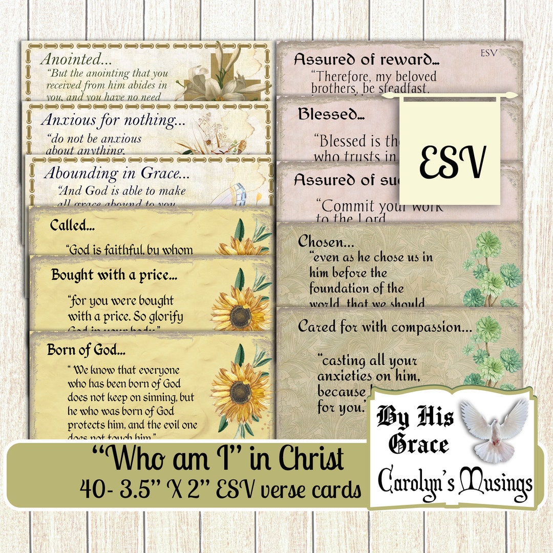 Printable 40 ESV Inspirational Bible Verse Card Ephemera, Bible ...
