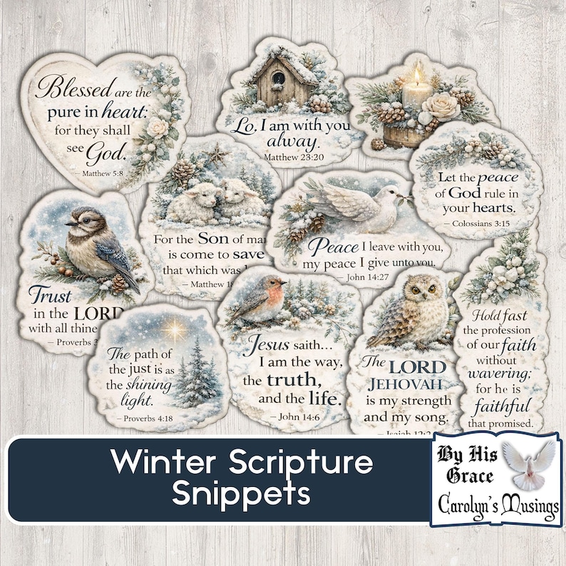 Bible Verse Snippets Printable | Christian Ephemera | Botanical ...