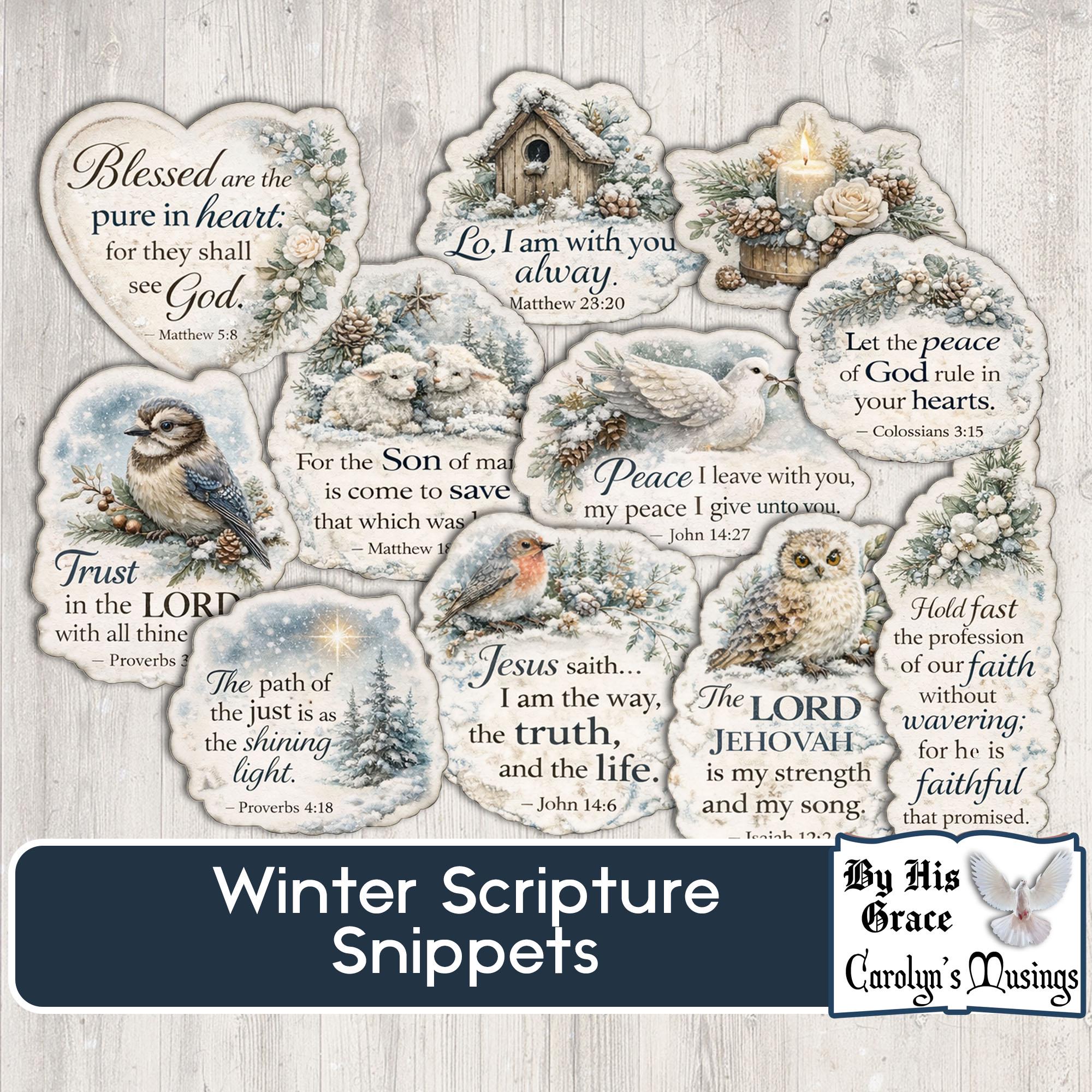Bible Verse Snippets Printable | Christian Ephemera | Botanical ...