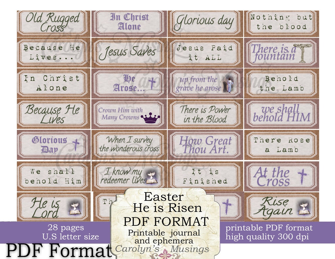Printable Christian Journal Pages PDF Format He is Risen - Etsy