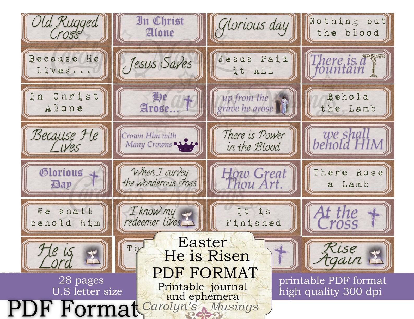 Printable Christian Journal Pages PDF Format He is Risen - Etsy