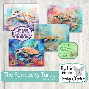 Formosity Turtle Junk Journal Kit: Ocean Ephemera, KJV Verses (digital ...