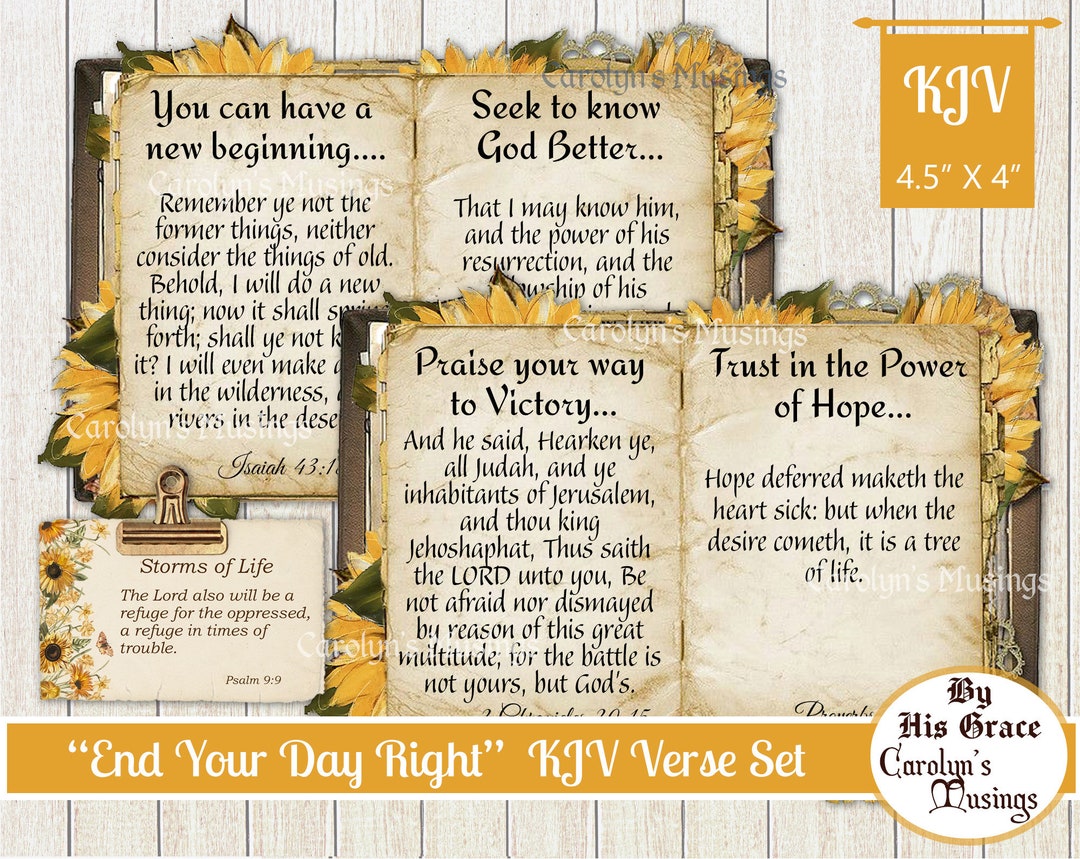 KJV Inspirational Bible Verse Ephemera 2, Prayer Journal Ephemera ...