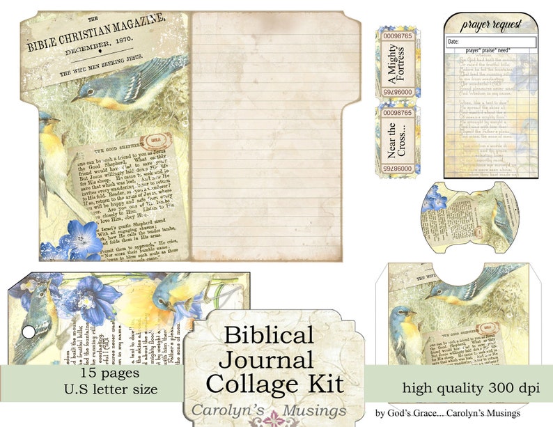Printable Prayer Journal Collage Kit Devotional Journal - Etsy