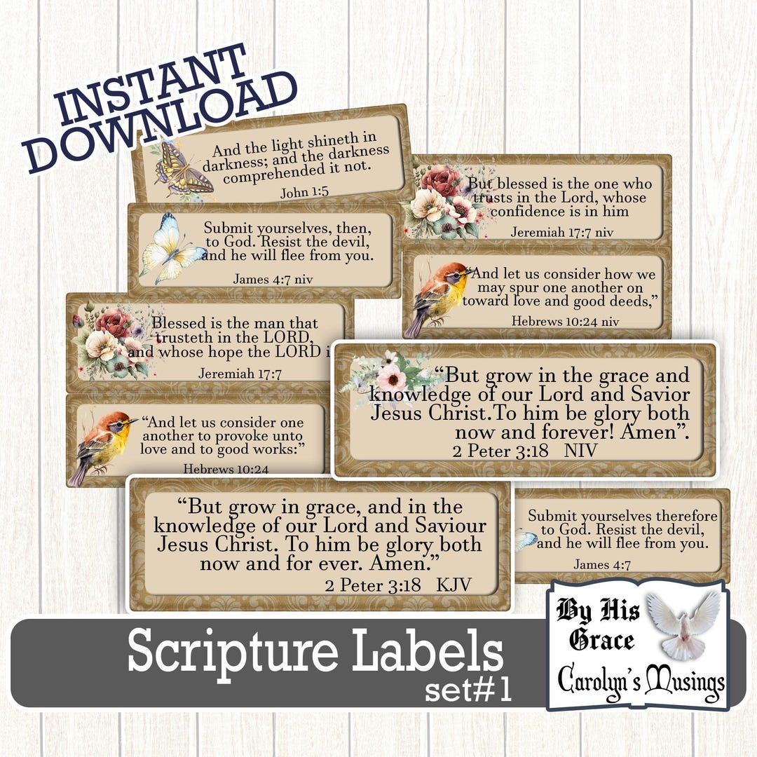 Scripture Verse Labels: Prayer Journal Ephemera (digital Download) - Etsy