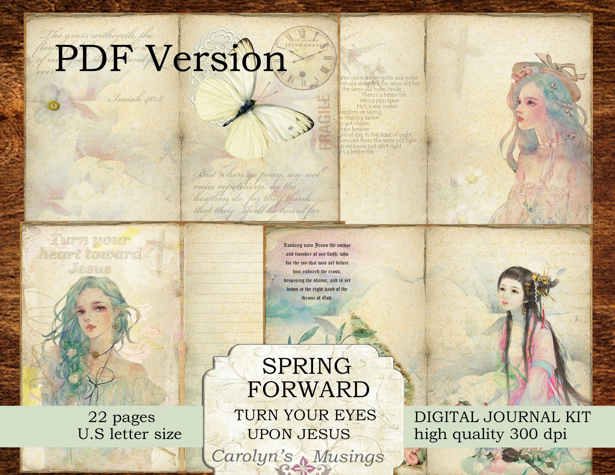 Printable PDF Prayer Journal Kit Spring Forward Turn Your - Etsy