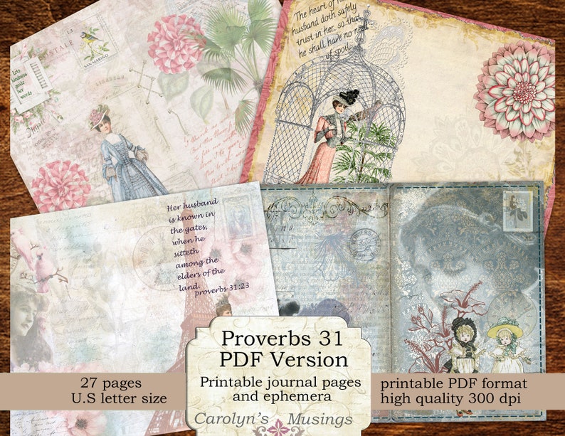 Proverbs 31 Printable Prayer Journal Kit, Ephemera (PDF) - Etsy