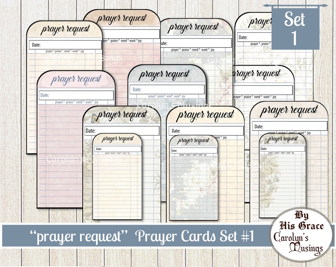 Printable Prayer Request Journal Cards, Junk Journal Prayer Request ...