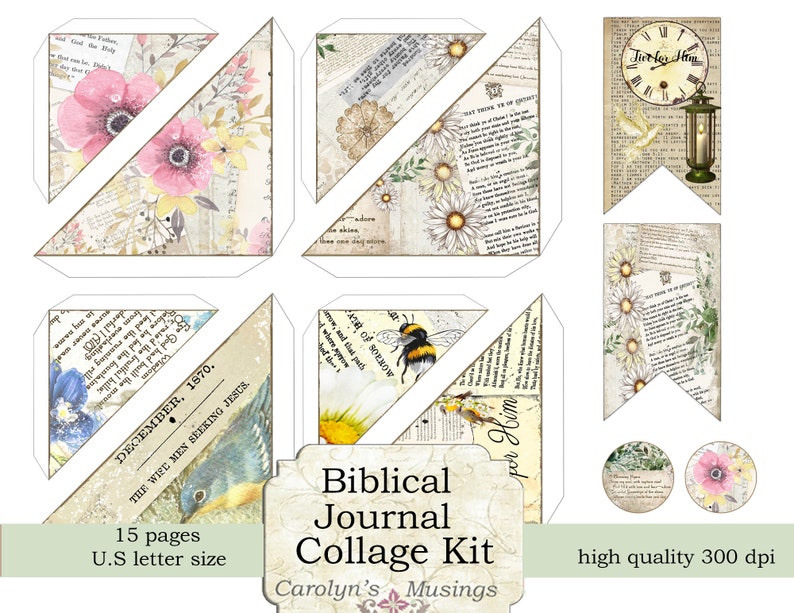 Printable Prayer Journal Collage Kit Devotional Journal - Etsy