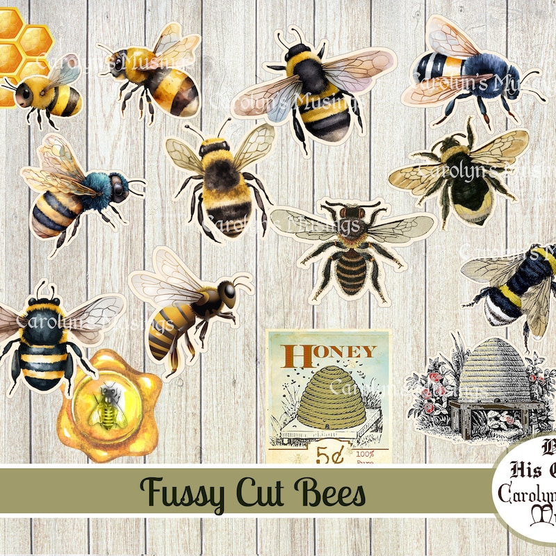 Bee Digital Paper - Etsy