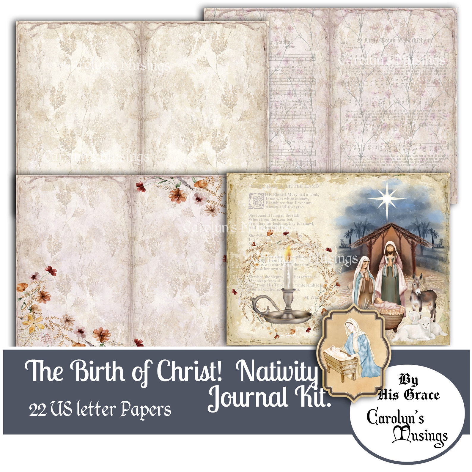 Nativity Junk Journal Kit Printable Birth Of Jesus Christ - Etsy