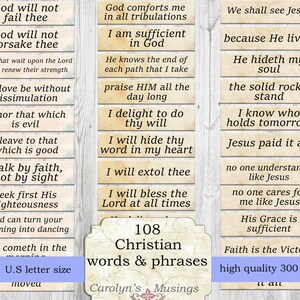 Christian Words & Phrases Ephemera, Printable Prayer Journal (digital ...