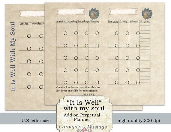 Printable Faith Based Planner Perpetual Calendar Printable - Etsy