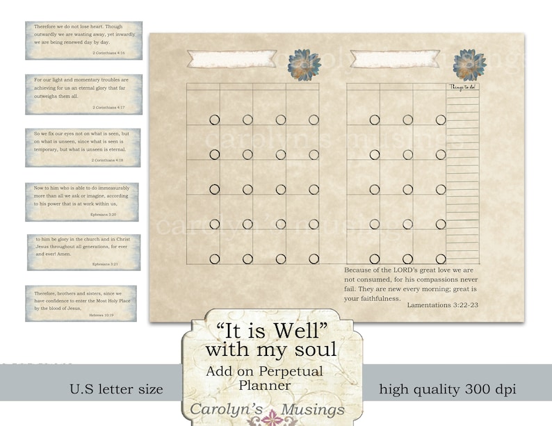 Printable Faith Based Planner Perpetual Calendar Printable - Etsy