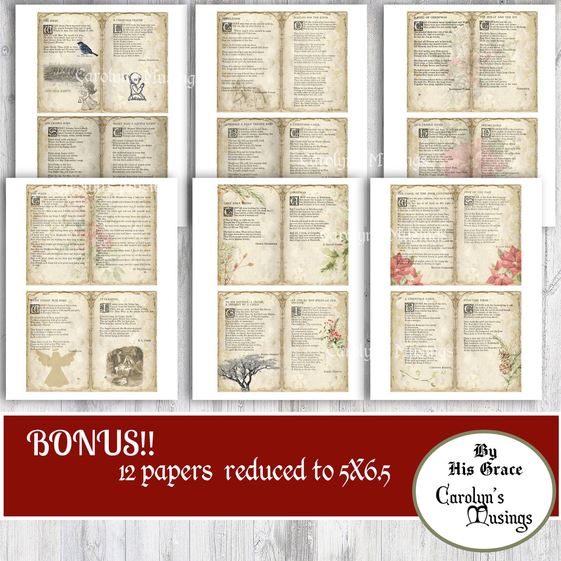Junk Journal, Vintage Christmas, 1923, Christian Christmas, Poems ...